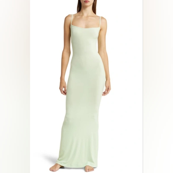 SKIMS | Dresses | Nwt Skims Soft Lounge Long Slip Dress In Honeydew ...